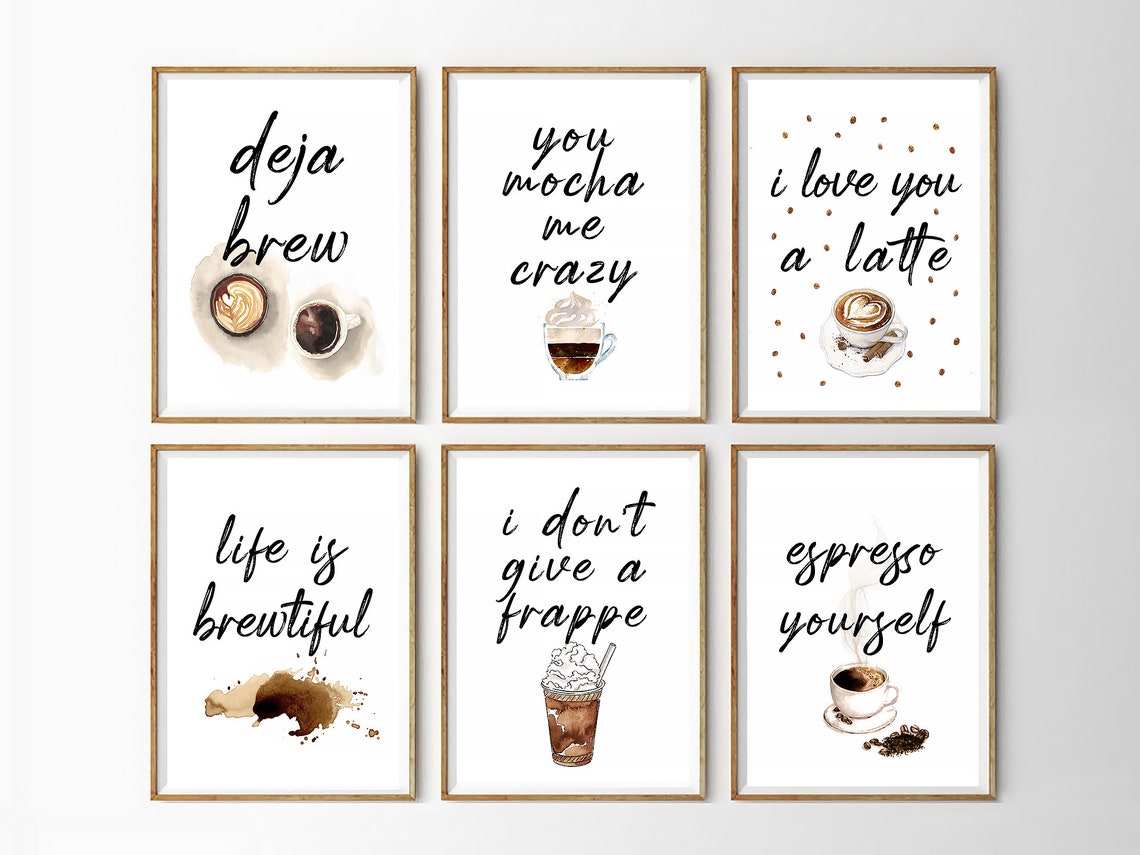 60 Kitchen Prints Set · Food Pun Signs, Set of 60 Funny Kitchen ...