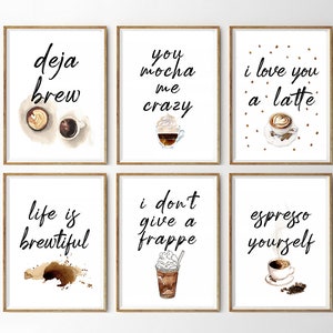 60 Kitchen Prints Set · Food Pun Signs, Set of 60 Funny Kitchen ...