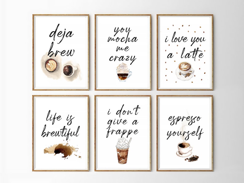 60 Kitchen Prints Set · Food Pun Signs, Set of 60 Funny Kitchen ...