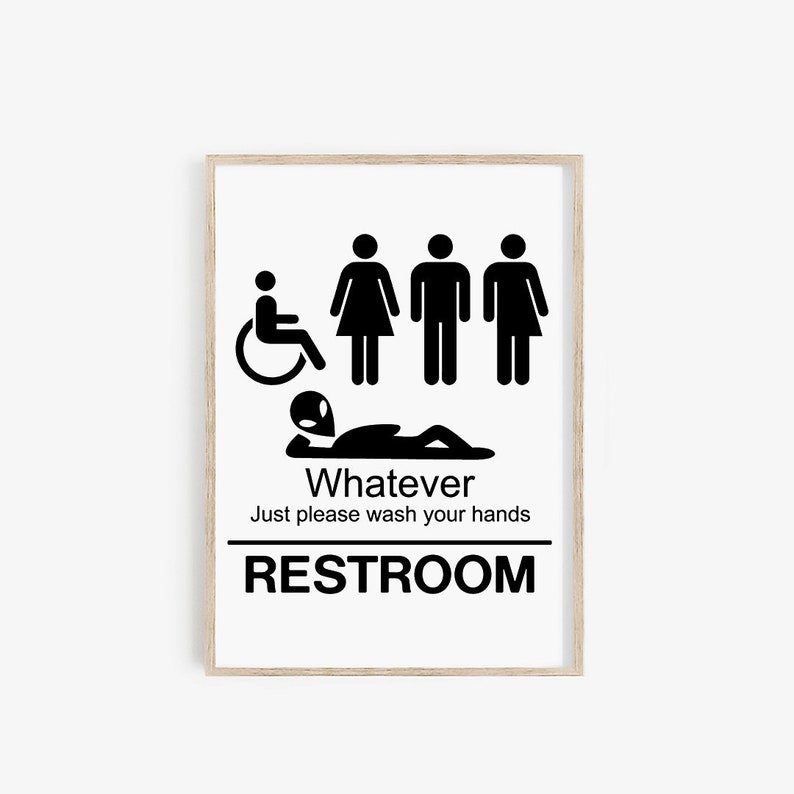 Alien Mens Women Funny Bathroom Sign Restroom Bathroom - Etsy