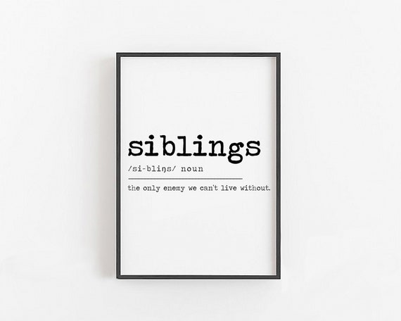 Sibling Definition Print Funny Definition Gift for Brother - Etsy