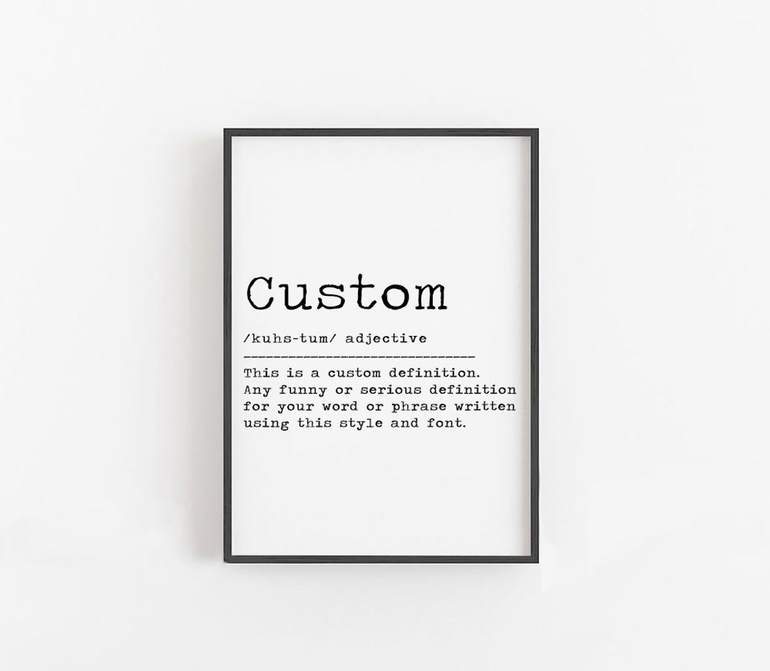 Custom Definition Personalized Definition Print Made to Order Printable ...