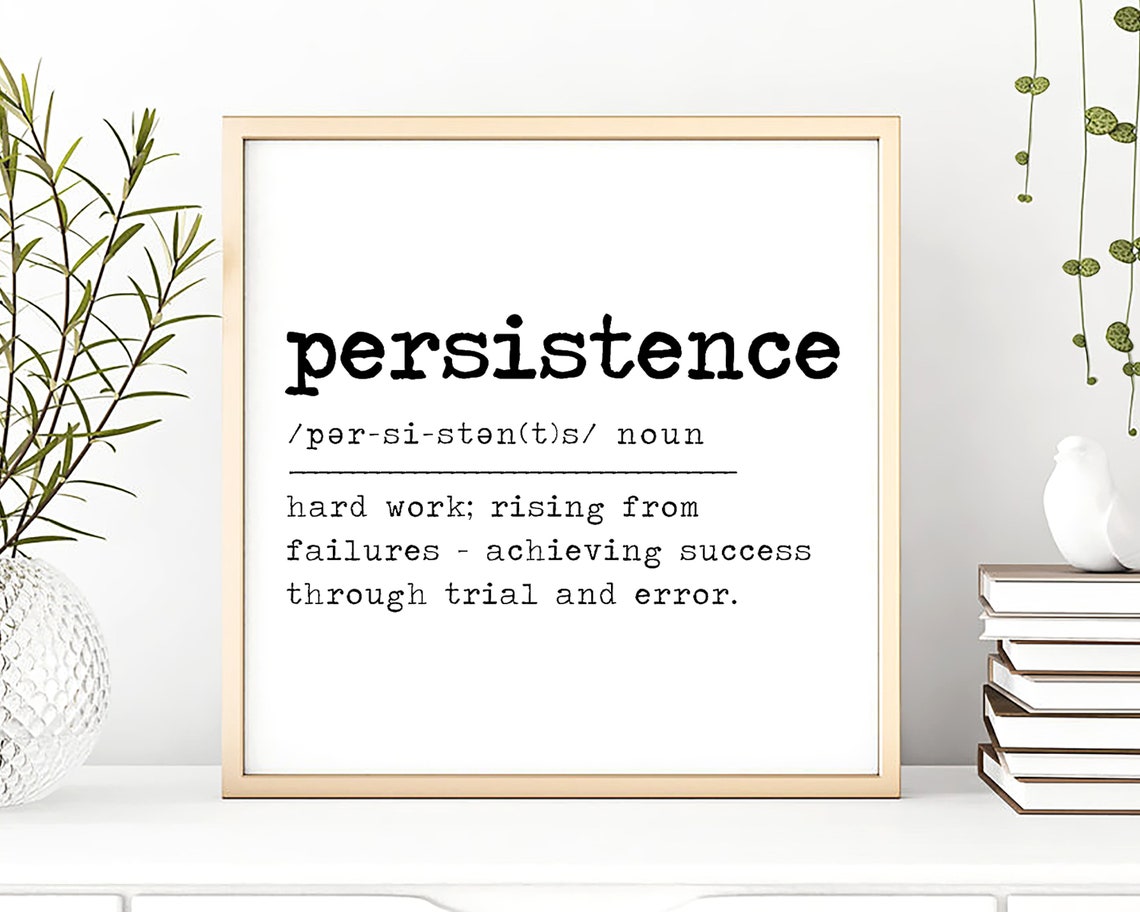 Persistence Definition Motivational Wall Decor for Office - Etsy
