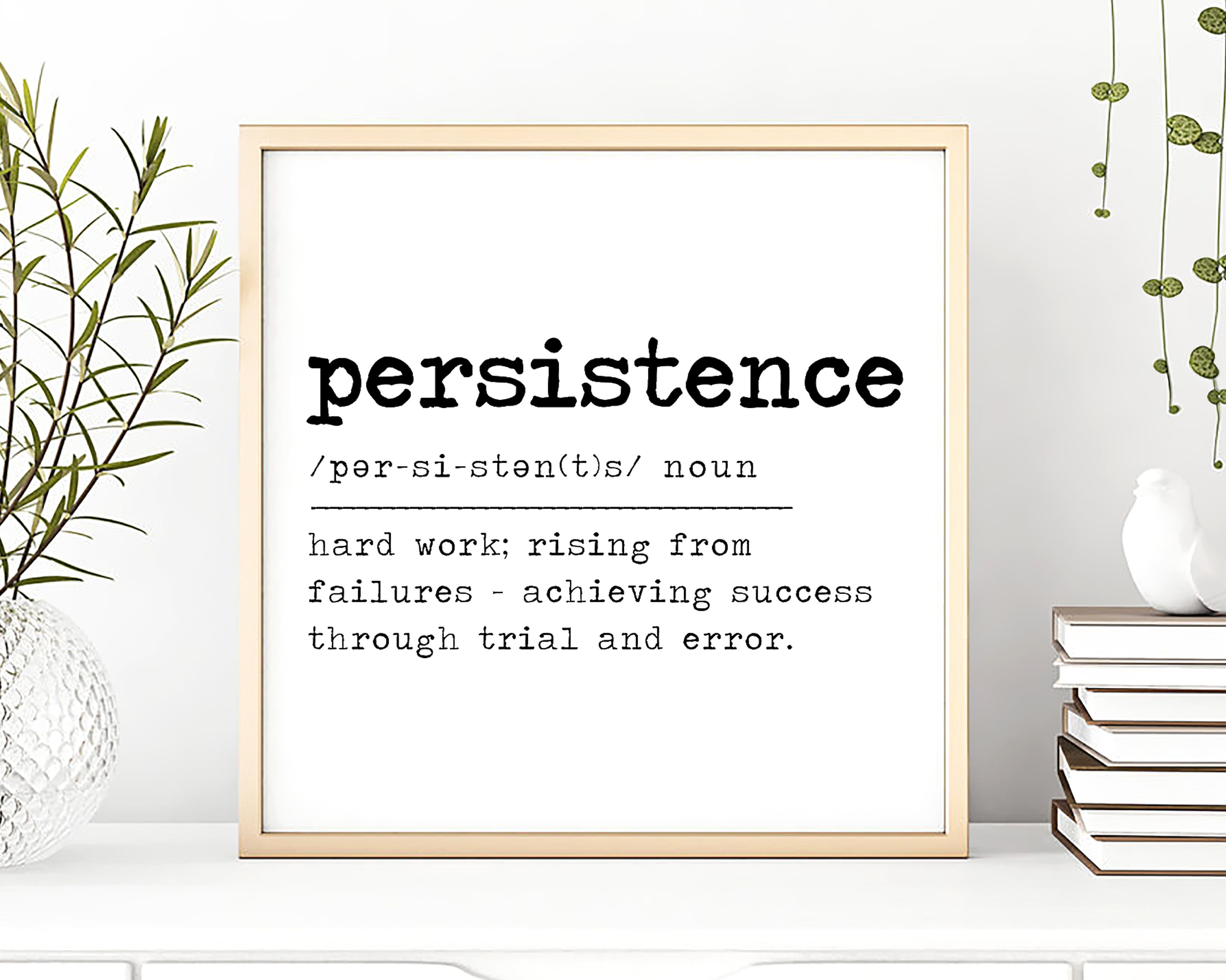 Persistence Definition Motivational Wall Decor for Office - Etsy