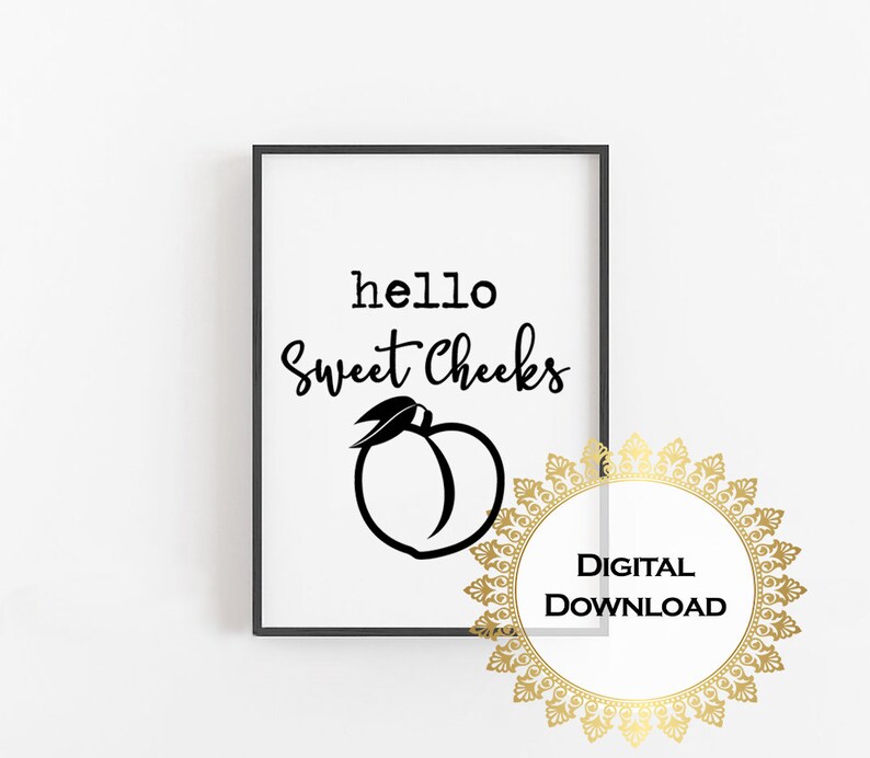 Hello Sweet Cheeks Sign Funny Bathroom Printable Decor - Etsy