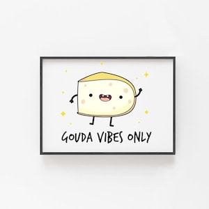 Cheese Pun Prints Set of 3 · Cute Kitchen Sign · Funny Cheese Sign ...