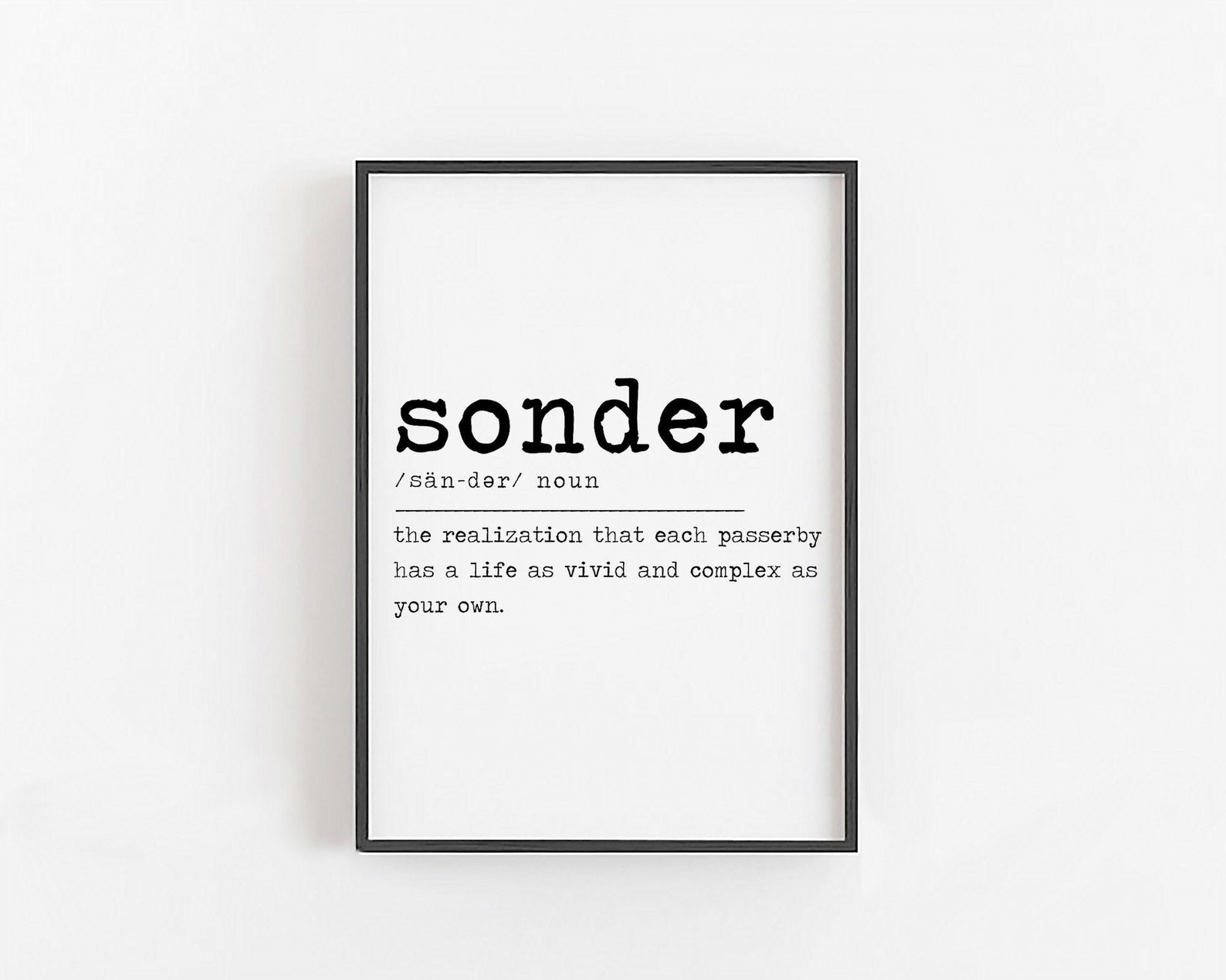 Sonder Definition Sonder Wall Art Sonder Print | Etsy
