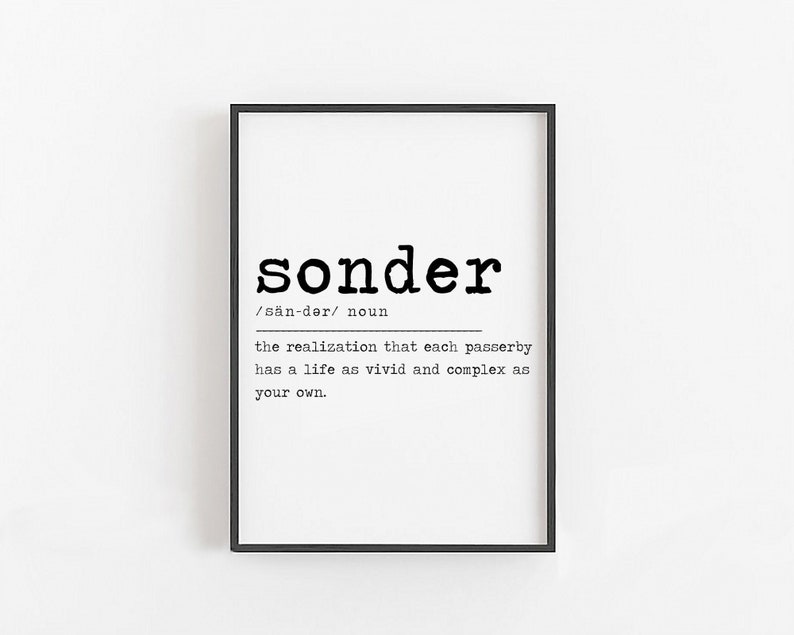 Sonder Definition Sonder Wall Art Sonder Print | Etsy