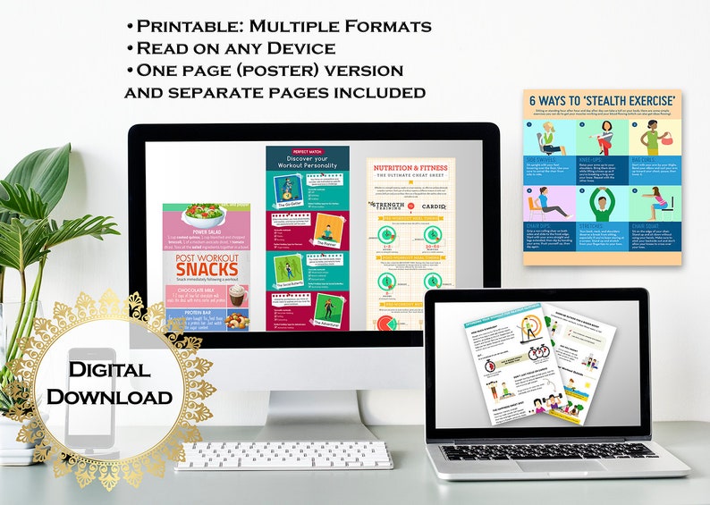 Fitness Cheat Sheets Fitness Guides Printable Fitness Chart | Etsy