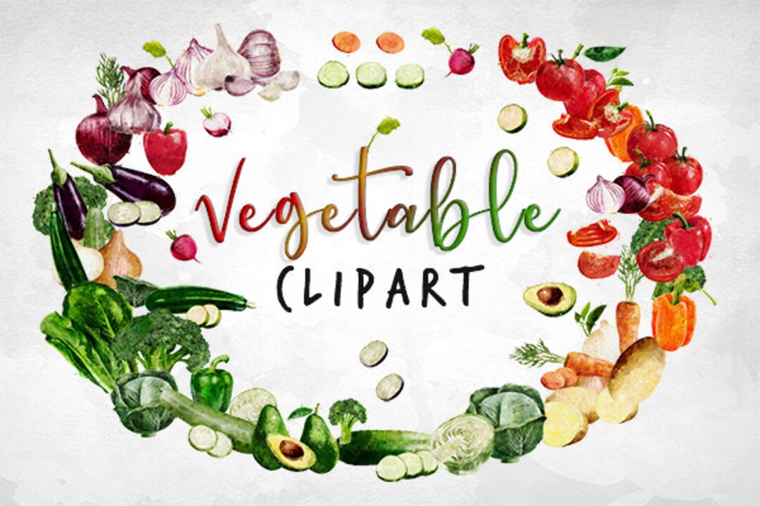 Watercolor Vegetable Clipart, Watercolor Food Clipart, Veggie Clipart ...