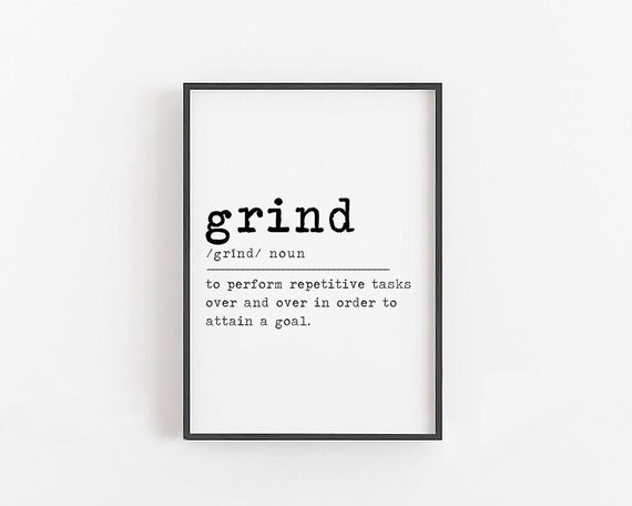 Grind Definition Motivational Wall Decor for Office | Etsy