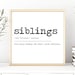 Sibling Definition Print Funny Definition Gift for Brother - Etsy