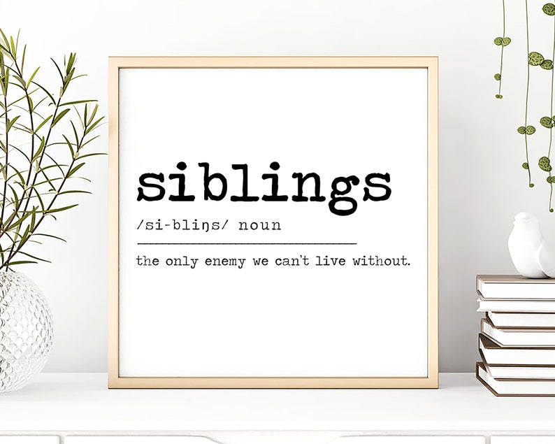 Sibling Definition Print Funny Definition Gift for Brother - Etsy