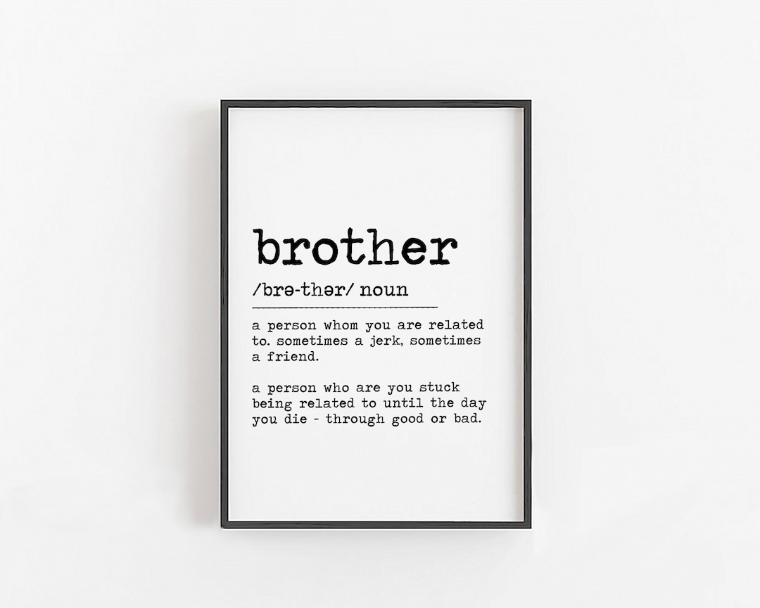 Brother Definition Print Sibling Definition, Gift for Brother, Gift ...