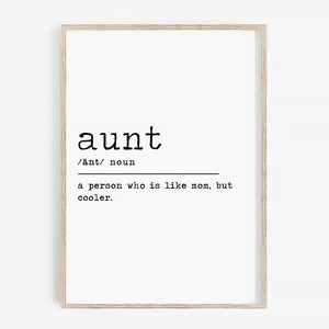 Aunt Definition Print · Aunt Gift From Niece · Aunt Gift From Nephew ...