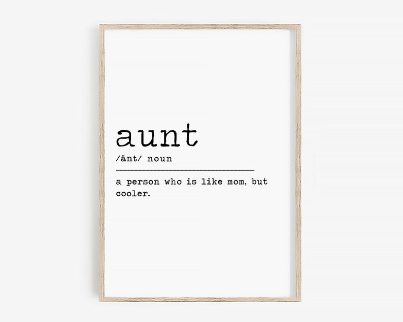 Aunt Definition Print · Aunt Gift From Niece · Aunt Gift From Nephew ...