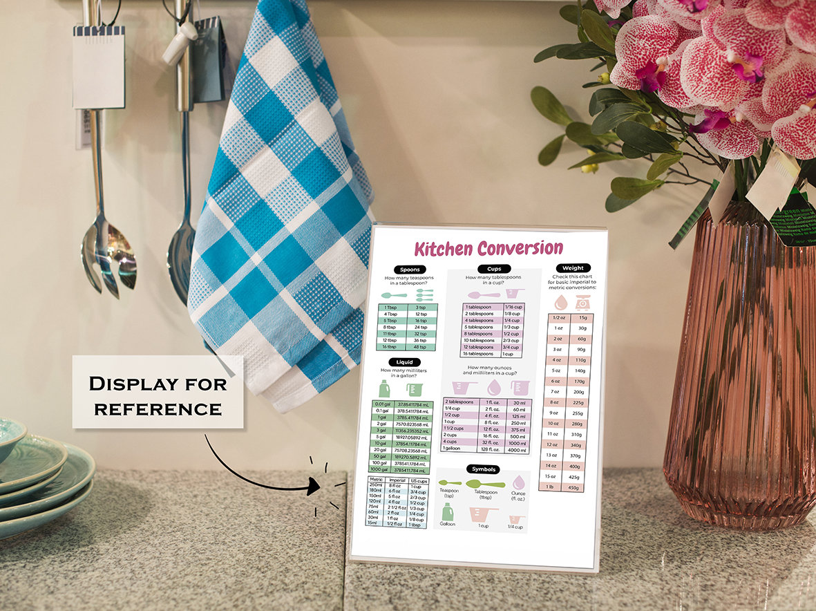 Kitchen Conversion Chart Kitchen Cheat Sheet Conversion - Etsy