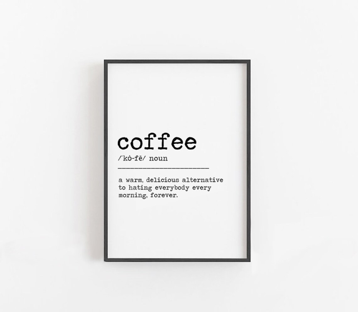 AM PM Coffee Wine Sign Set of 3 · Coffee Definition, Wine Definition ...