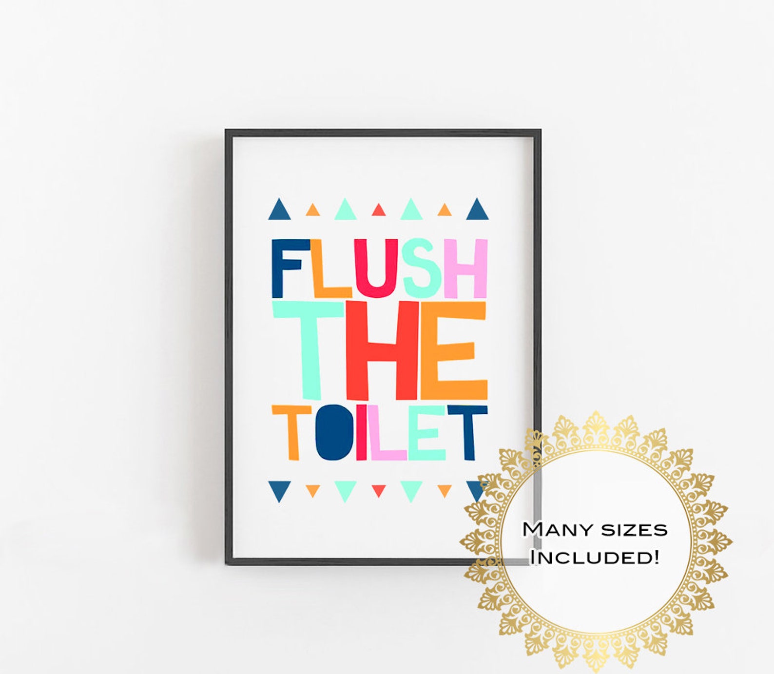 Flush the Toilet • Bathroom Rules Printable Poster • Kids Bathroom Sign ...