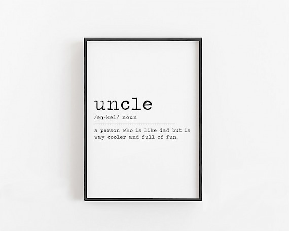 Uncle Definition Print Uncle Gift From Niece Uncle Gift | Etsy