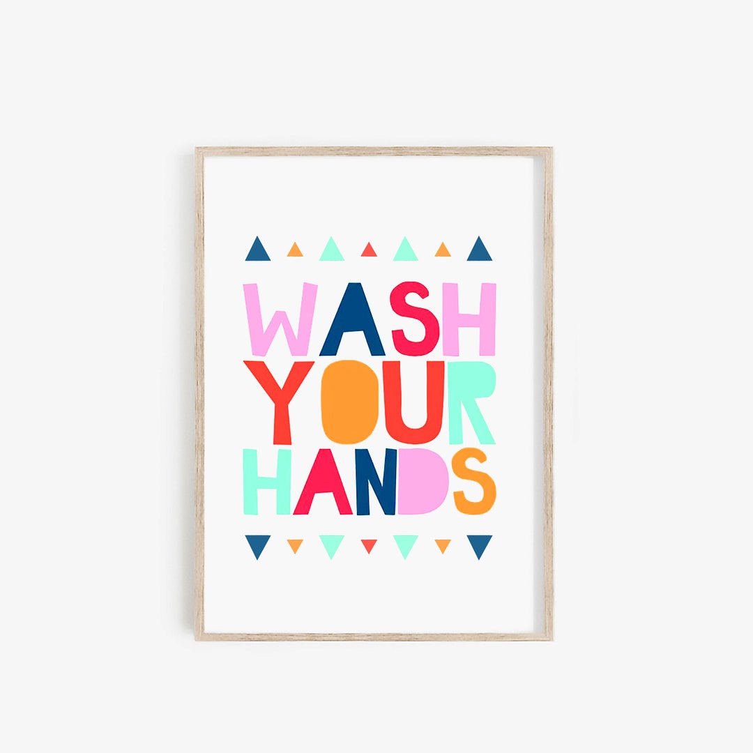 Wash Your Hands • Bathroom Rules Printable Poster • Kids Bathroom Sign ...