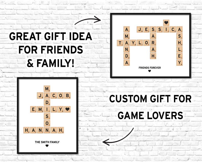 Personalized Scrabble Letters Print • Family Name Tiles Wall, Custom ...
