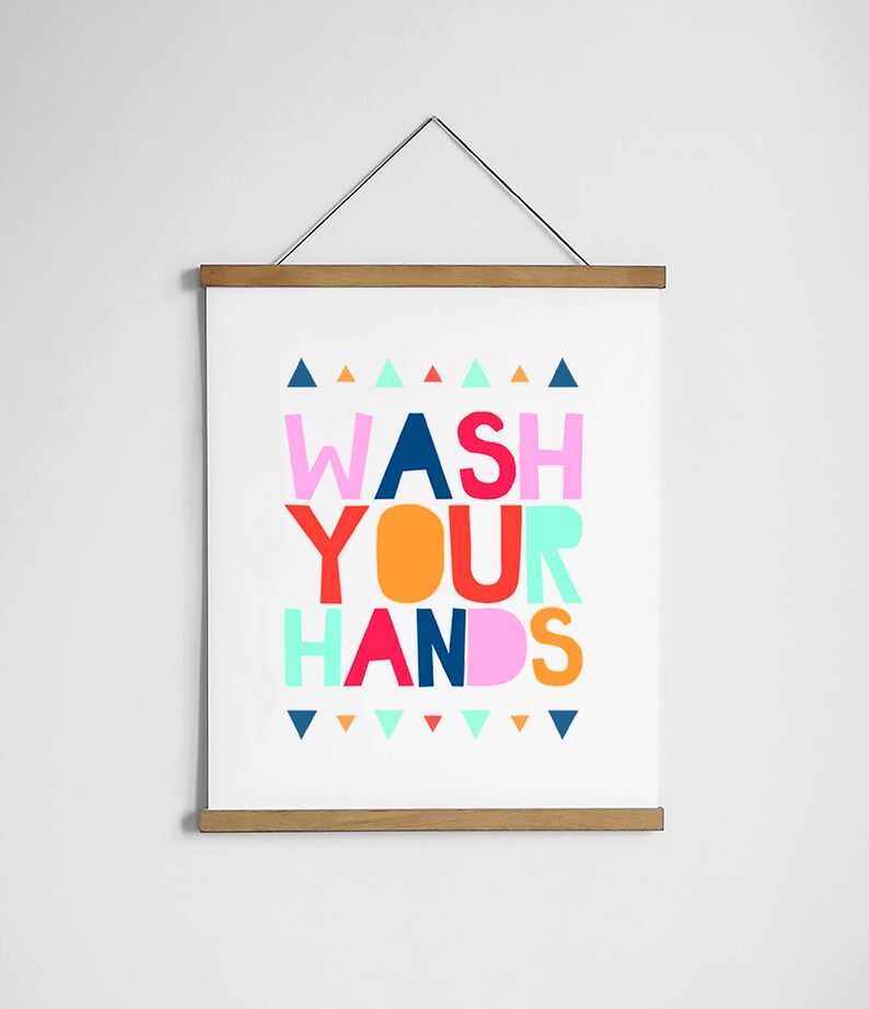 Wash Your Hands Bathroom Rules Printable Poster Kids | Etsy