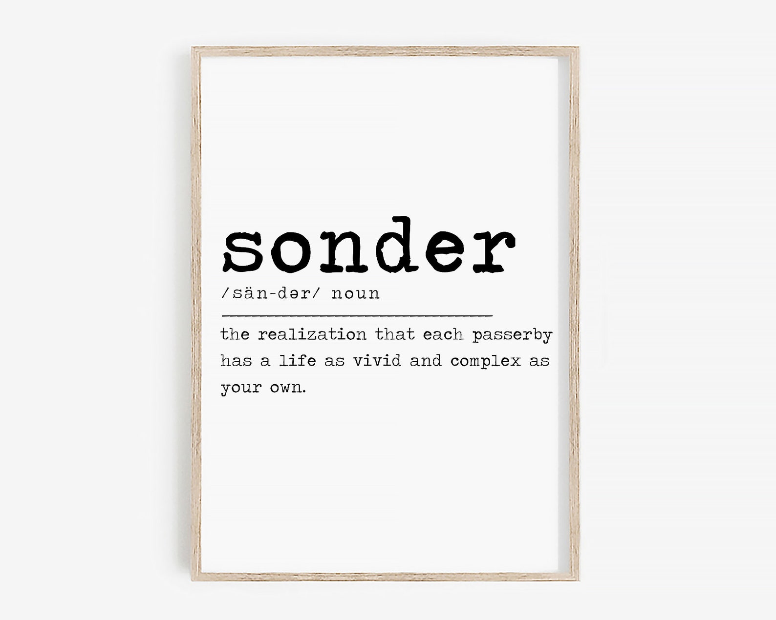 Sonder Definition Sonder Wall Art Sonder Print | Etsy