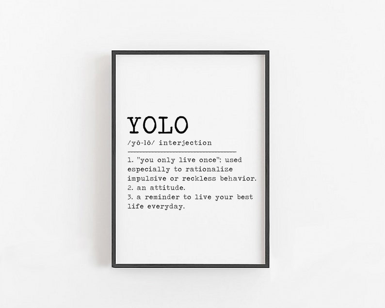YOLO Definition Yolo Sign Funny Gifts for Him Funny Gifts - Etsy