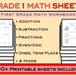 First Grade Math Worksheets (200+ Worksheets) · Grade 1 Math Worksheets ...