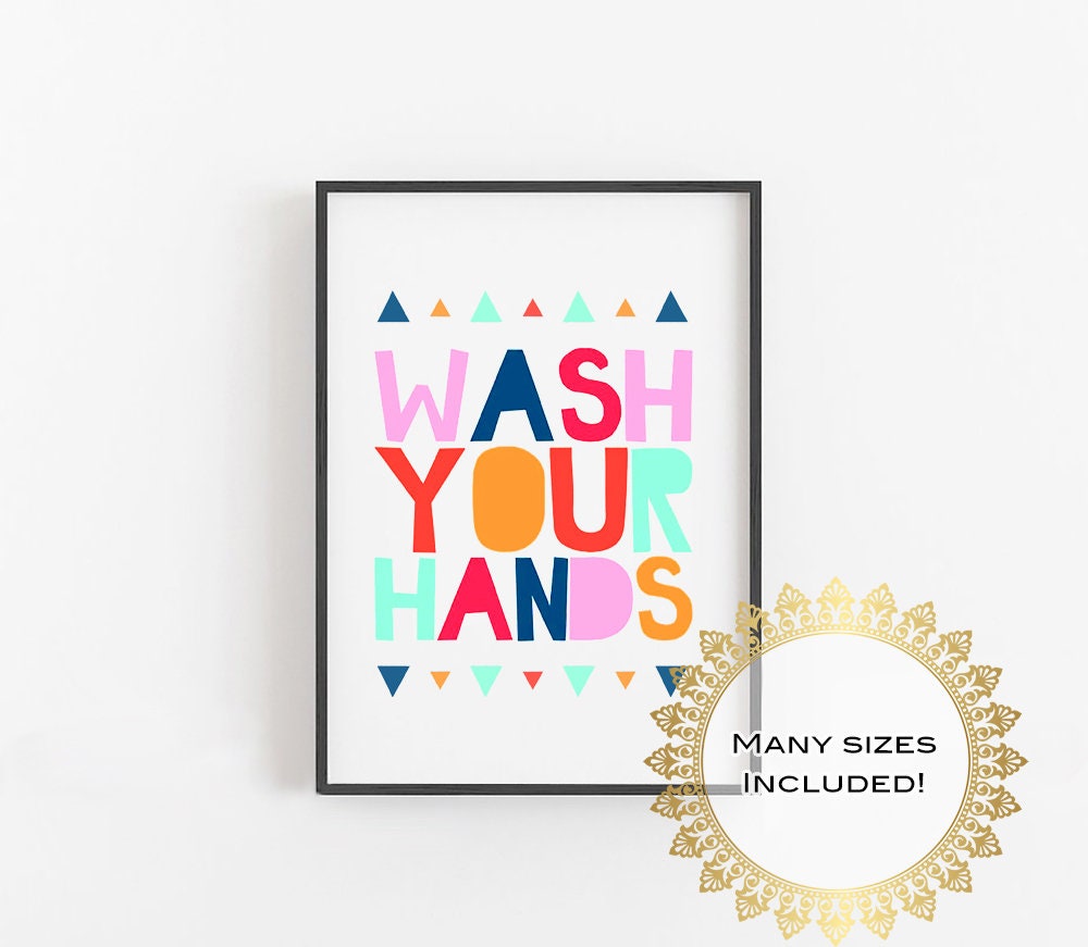 Wash Your Hands Bathroom Rules Printable Poster Kids | Etsy