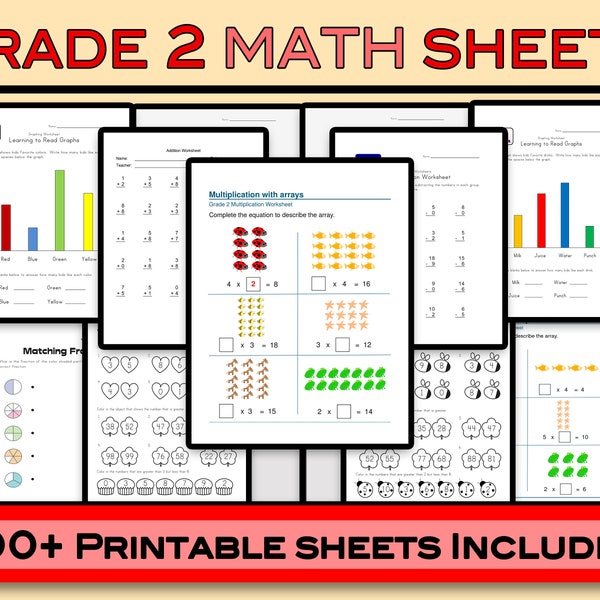 Math Worksheets - Etsy