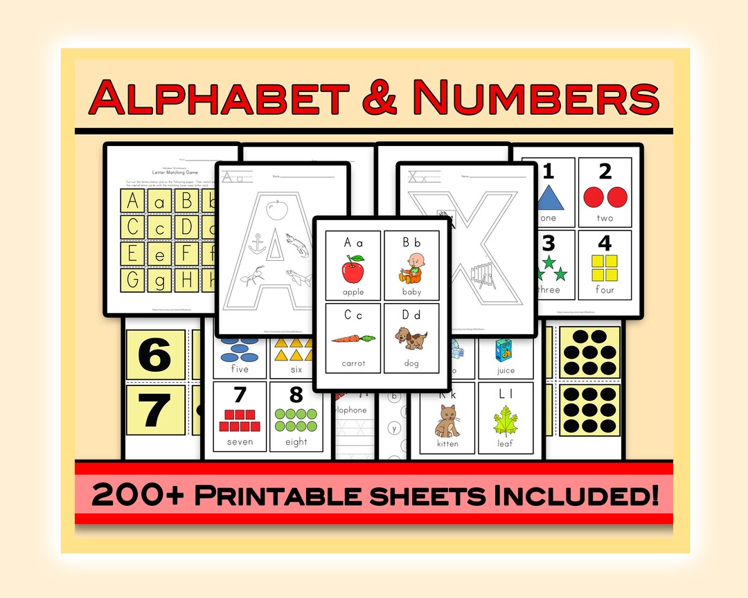 Alphabet and Numbers (200+ Worksheets) · Preschool Worksheets ...
