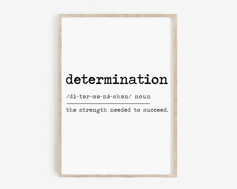 Determination Definition Motivational Wall Decor for Office - Etsy
