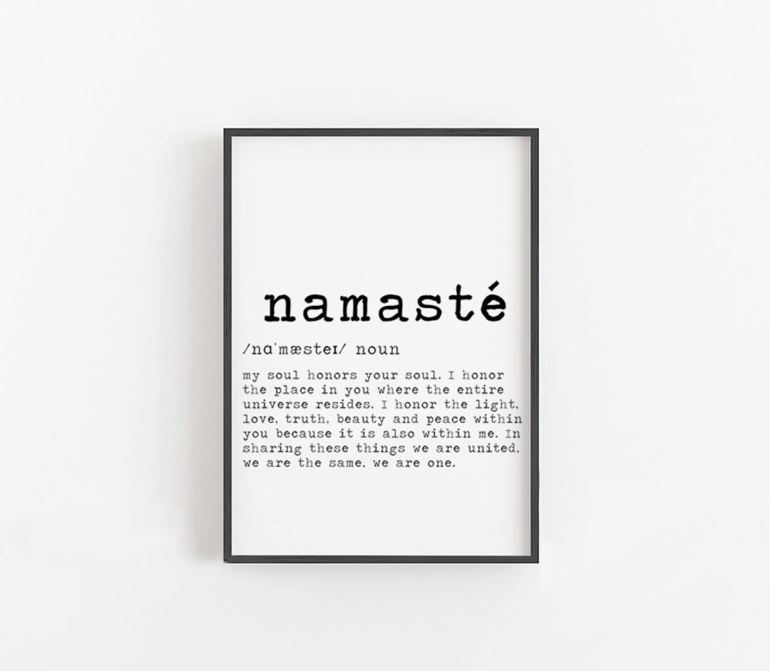 Namaste Definition Print • Printable Wall Art • Namaste Print • Zen ...