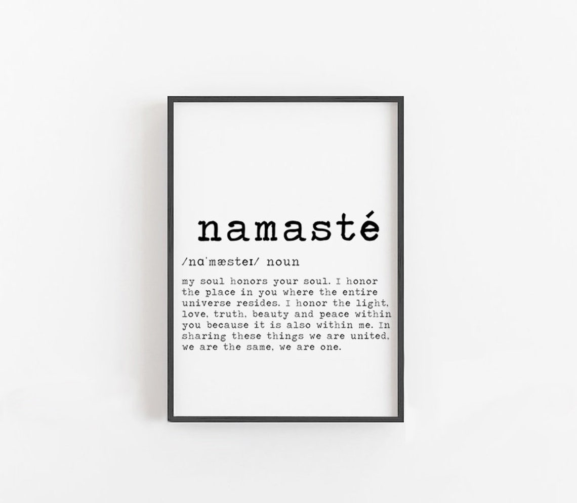 Namaste Definition Print Printable Wall Art Namaste Print | Etsy