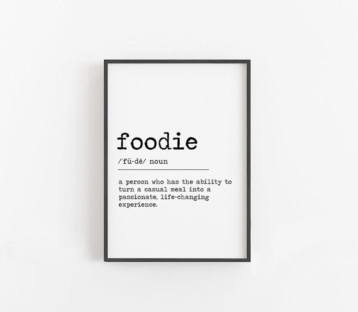 Foodie Definition Funny Kitchen Sign Printable Wall Art - Etsy