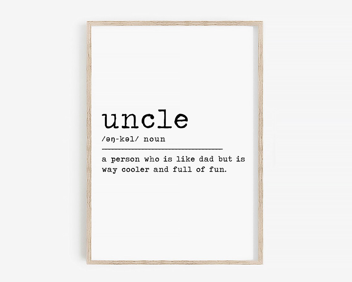 Uncle Definition Print Uncle Gift From Niece Uncle Gift - Etsy