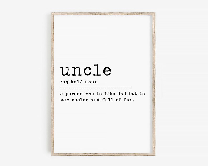 Uncle Definition Print Uncle Gift From Niece Uncle Gift - Etsy