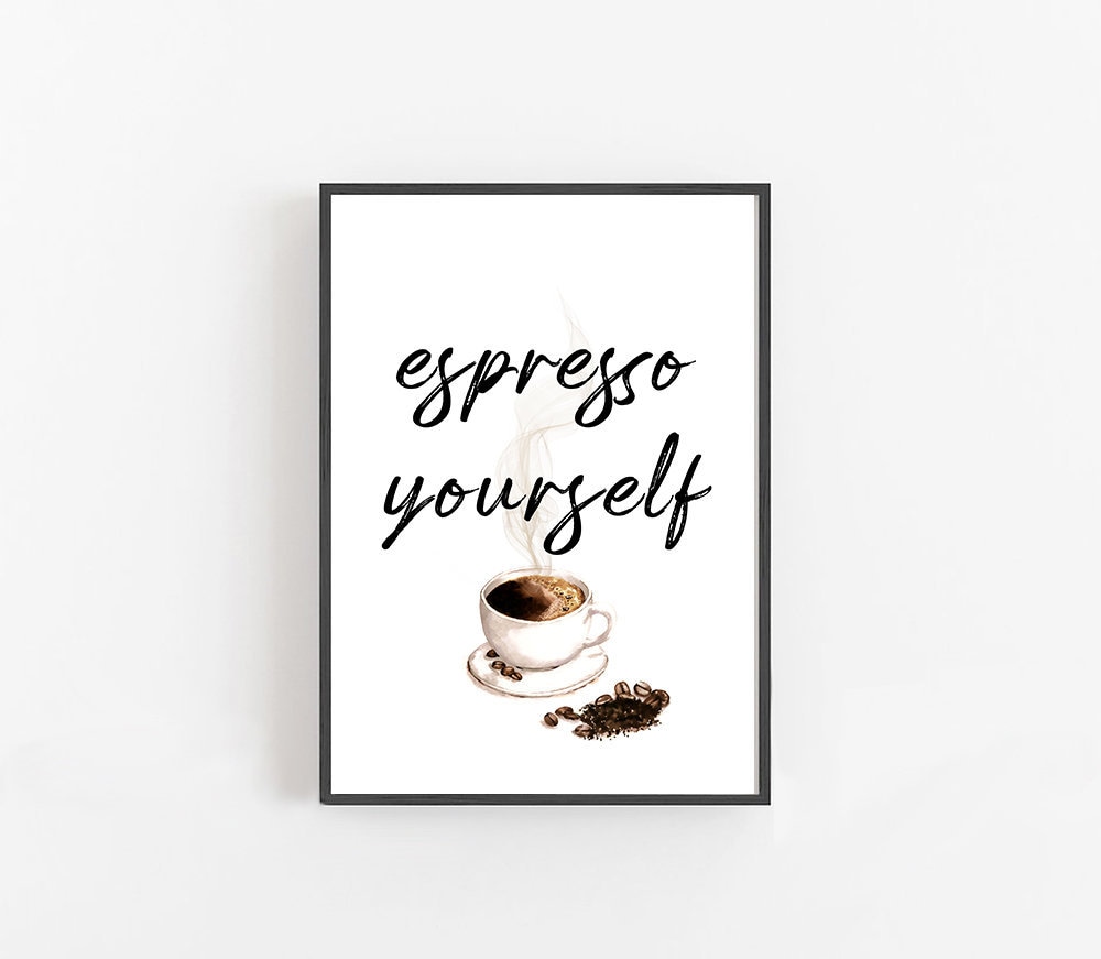 Digital Prints Art & Collectibles Kitchen Poster Printable Coffee Signs ...
