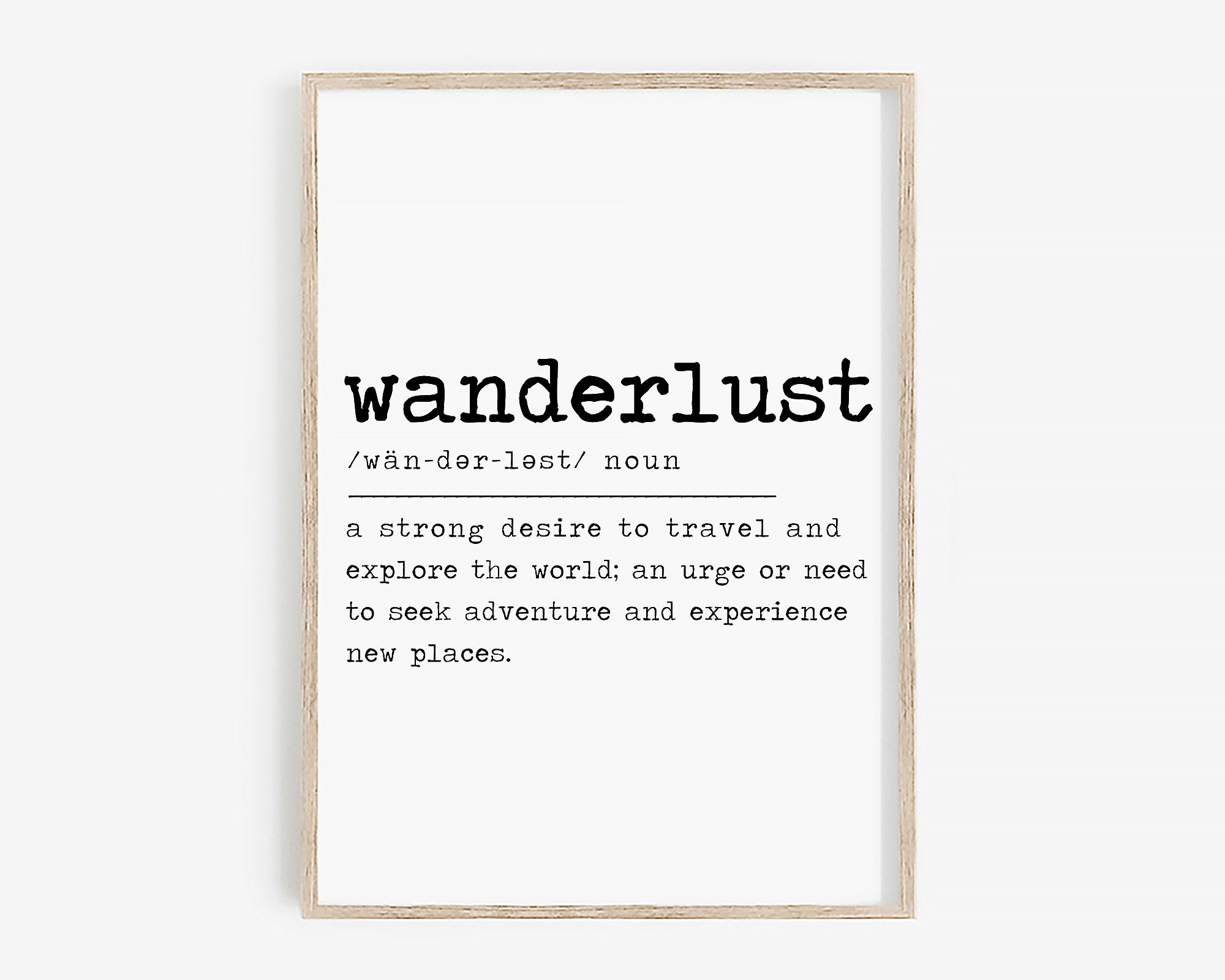 Wanderlust Definition Sign Wanderlust Print Travel Gifts for | Etsy