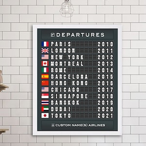 Personalized Airport Departure Board · Custom Vacation • Travel ...