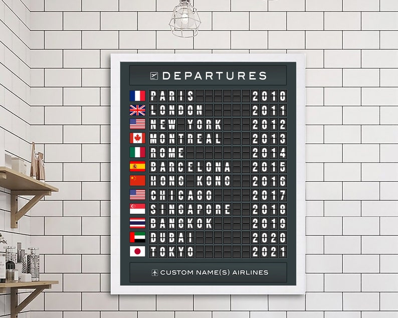 Personalized Airport Departure Board · Custom Vacation • Travel ...
