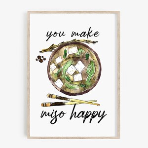 Asian Food Print Set of 4 · Cute Kitchen Decor · Funny Prints ...