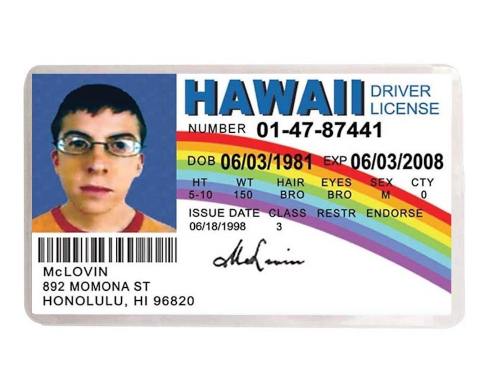 McLovin Licencia de Conducir ID Superbad Movie Prop | Etsy México