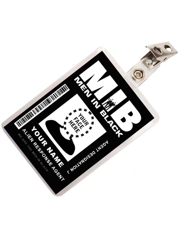 Custom MIB Men In Black ID Badge Costume Name Tag Prop Add Etsy Sweden