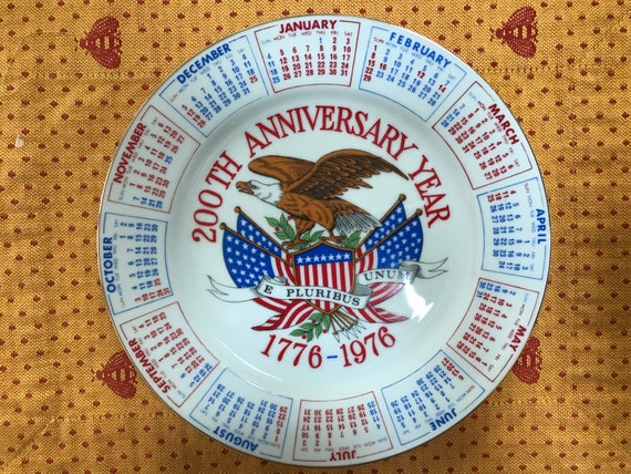 1776-1976 Calendar Plate Spencer - Etsy