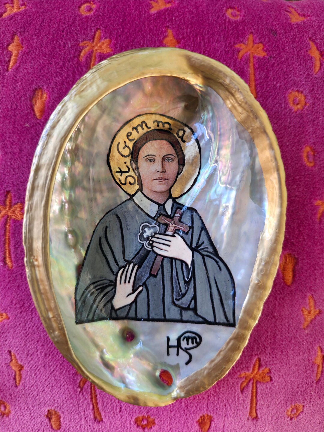 Abalone Shells With Saint Gemma - Patron of Healing, Students ...