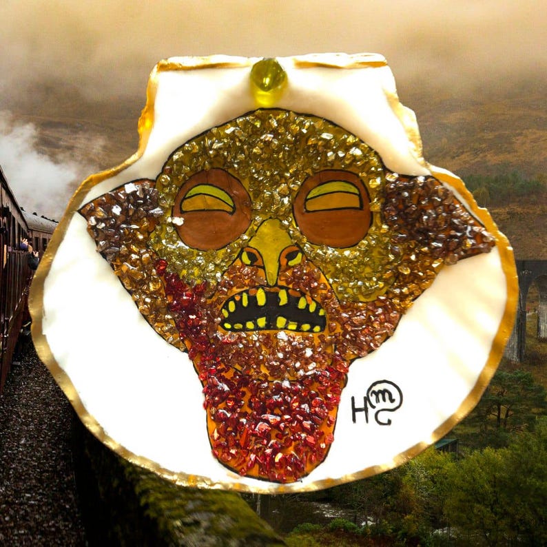 House Elf Scallop Shell Art | Wizarding World Mixed Media Painting ...