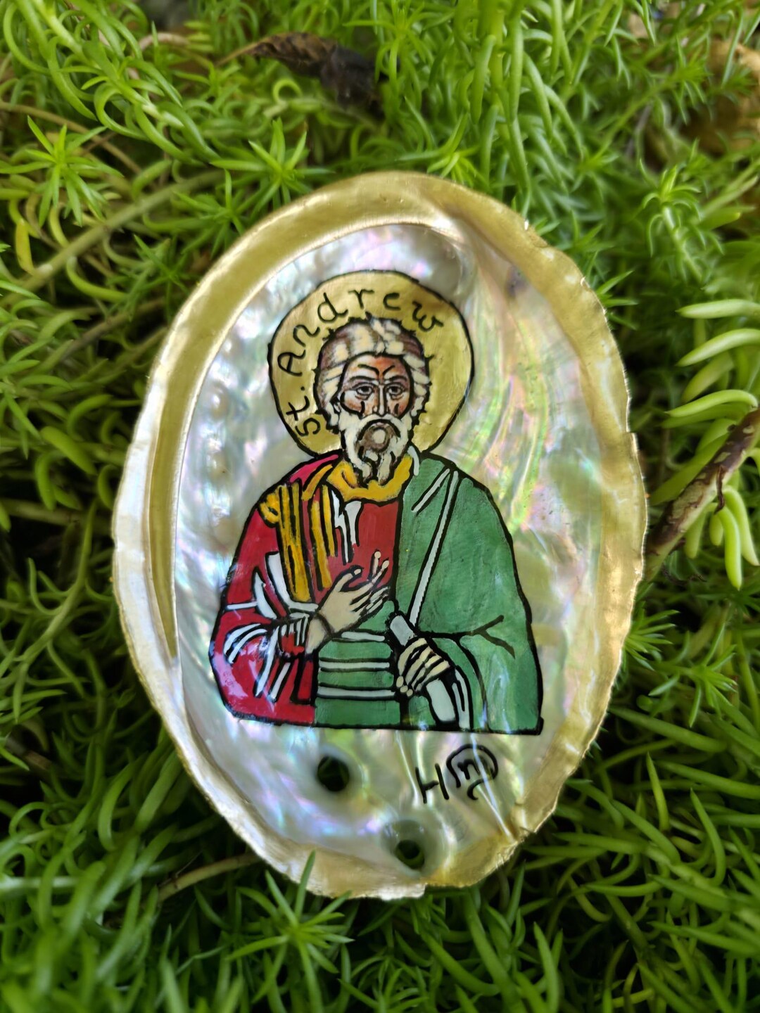 St. Andrew | Handmade Abalone Shell | Patron of Fishermen | Patron of ...